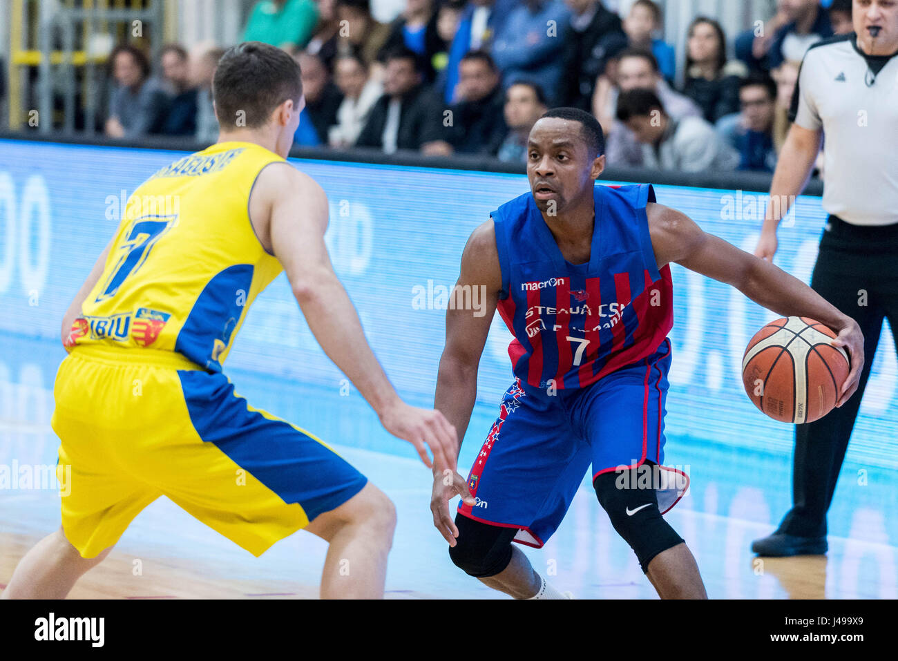 Bucharest, Romania. 11th May, 2017. Morris Curry #7 of Steaua CSM ...