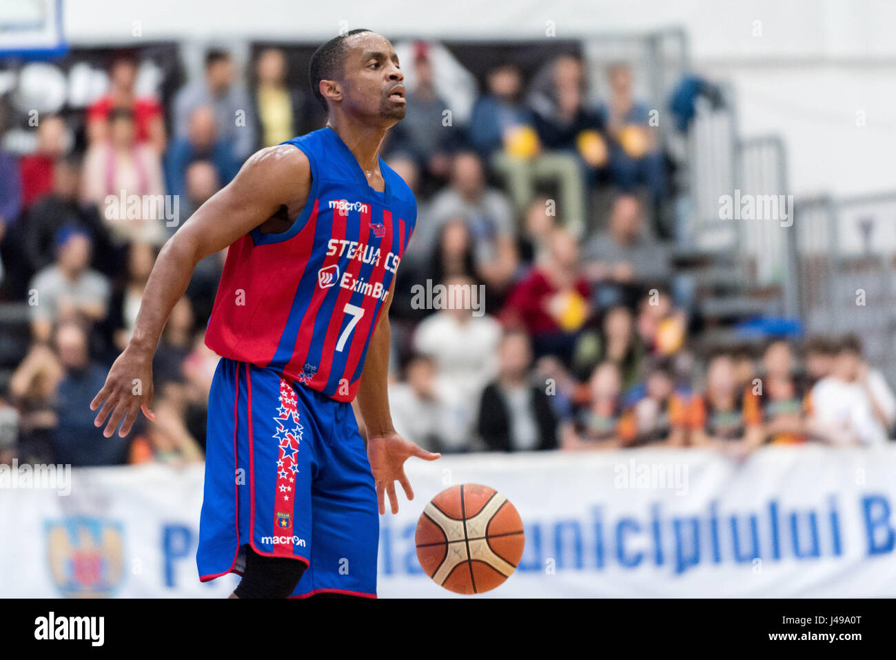 Bucharest, Romania. 11th May, 2017. Morris Curry #7 of Steaua CSM ...