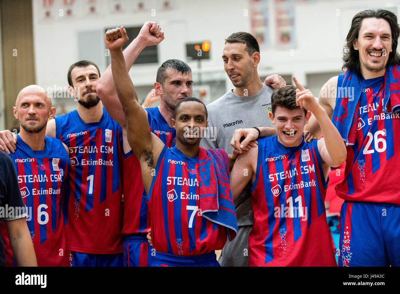 Bucharest, Romania. 11th May, 2017. Steaua CSM EximBank Bucharest team ...
