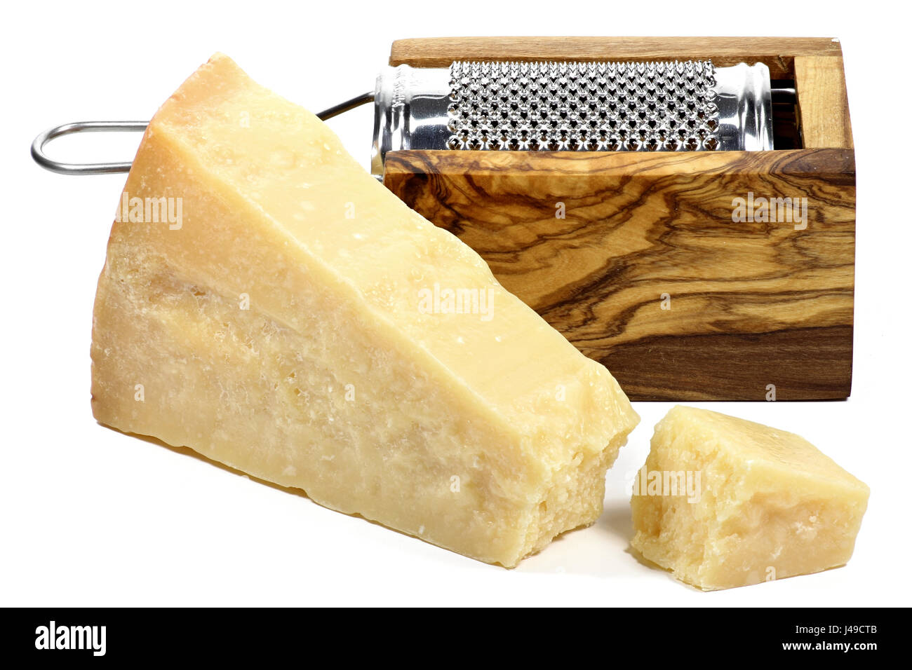 Italian hard cheese with grater isolated on white background Stock ...