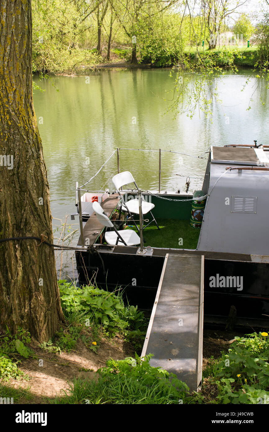 Canal Boat, Southern England Stock Photo - Alamy