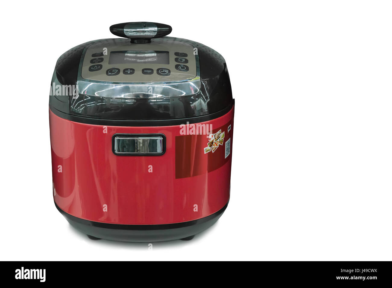 Appliances: electric multi cooking pot cooking . Presented on a white ...