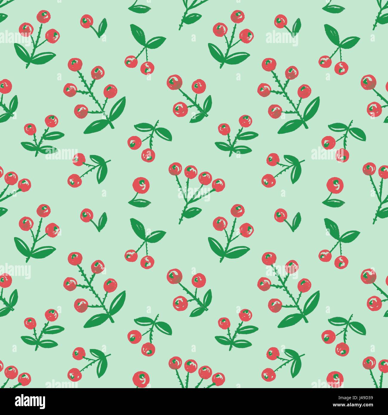 Seamless hand-drawn berry background Stock Photo - Alamy