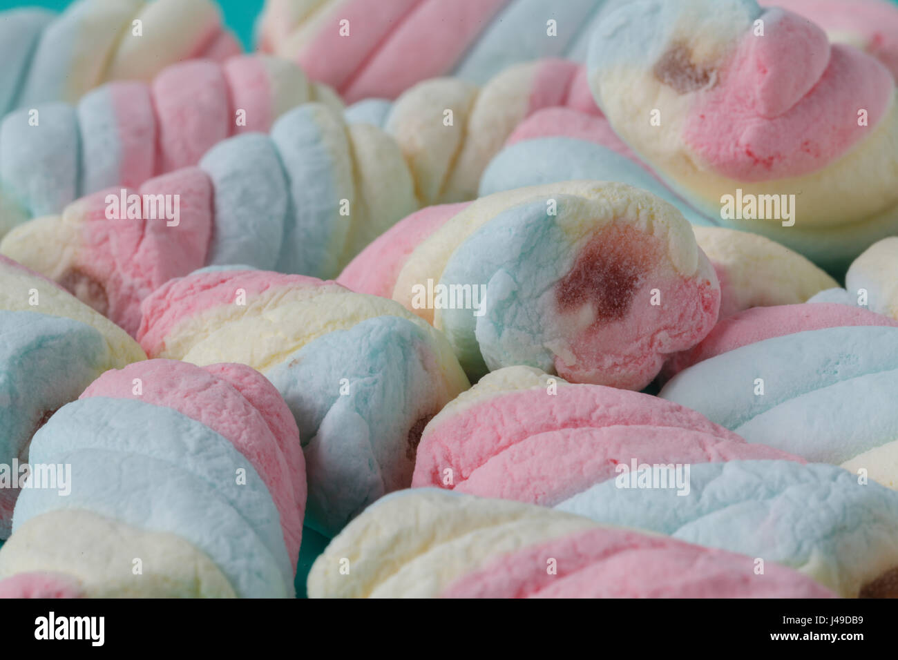Close up of rainbow marshmallows, Pastel color of marshmallows texture ...