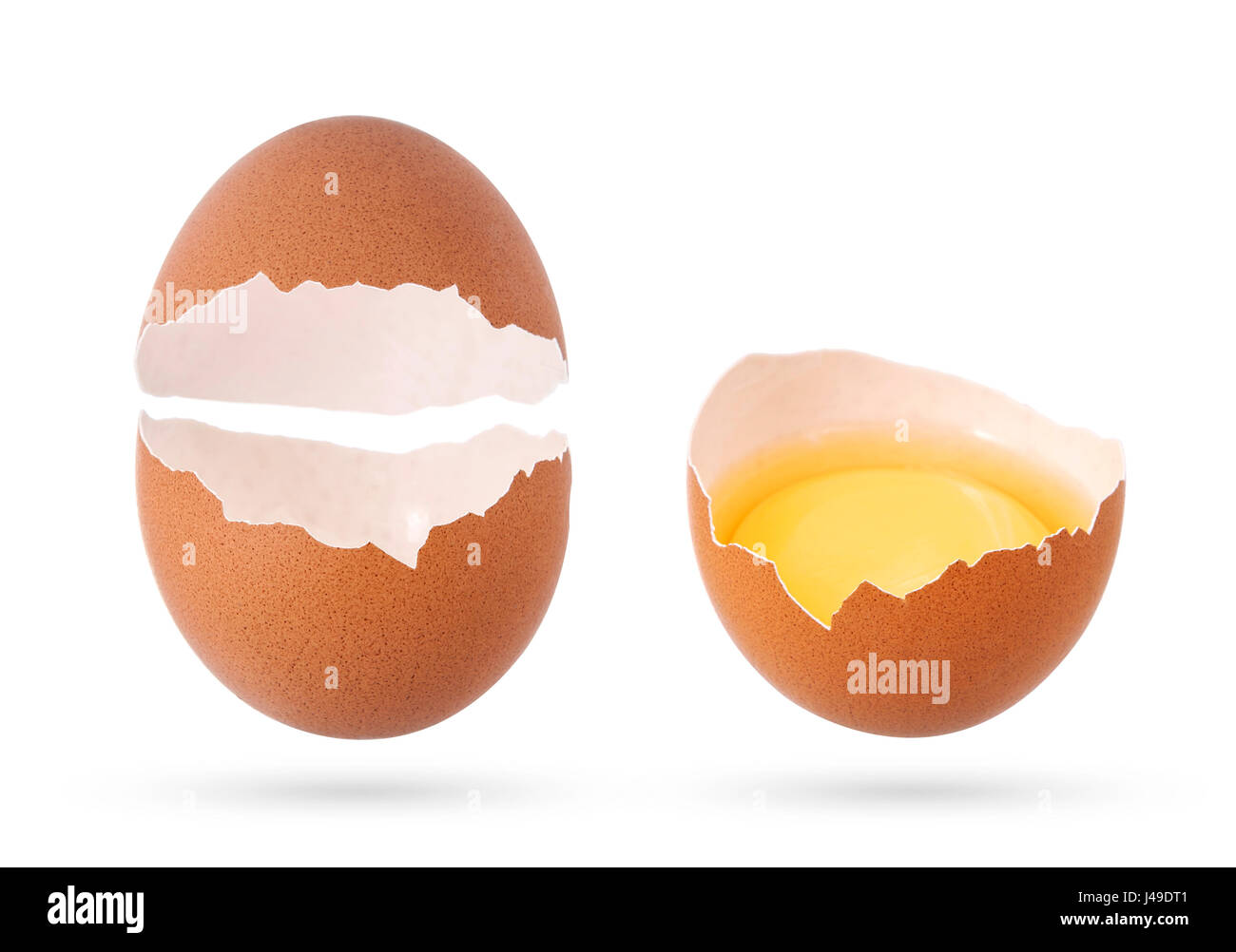 Eggshell, broken empty egg isolated on white background Stock Photo - Alamy