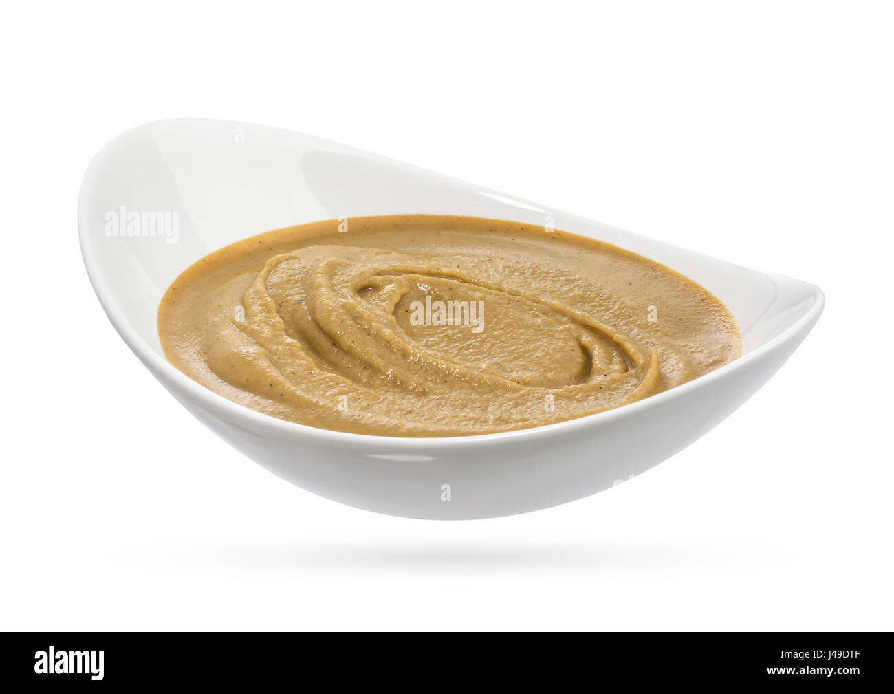 Mustard in bowl isolated on white background. With clipping path Stock ...