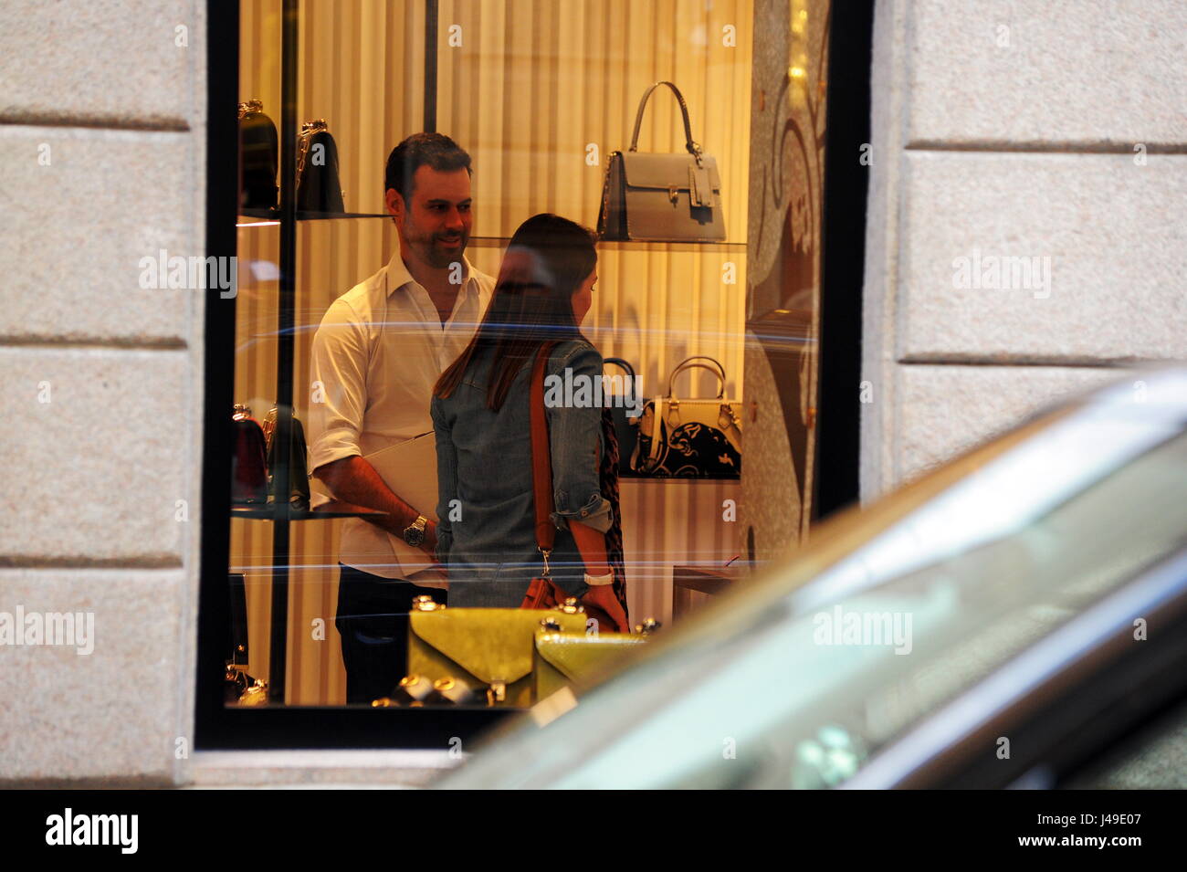 Milan, Caroline Celico and boyfriend Eduardo Scarpa in downtown ...