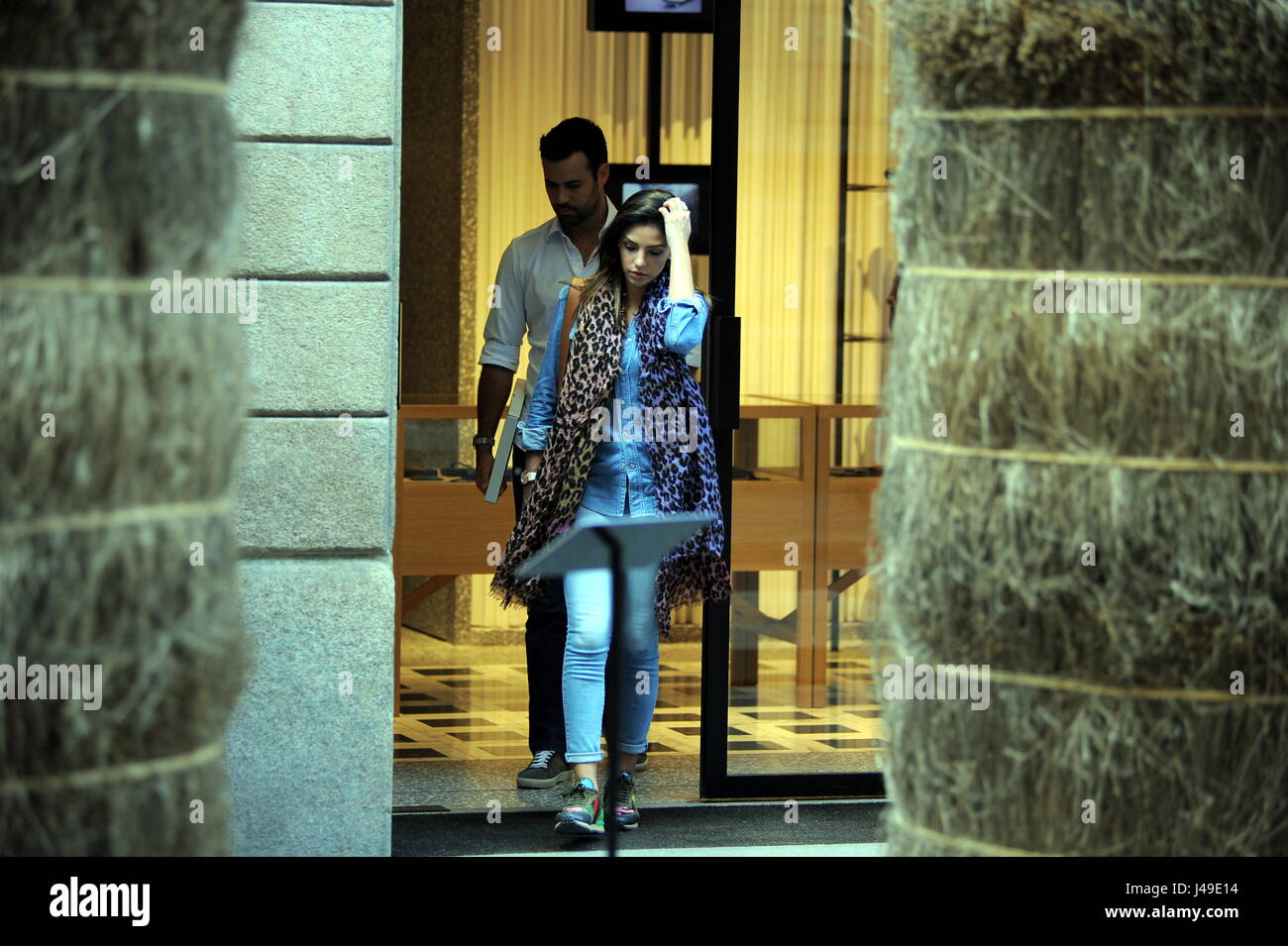 Milan, Caroline Celico and boyfriend Eduardo Scarpa in downtown ...