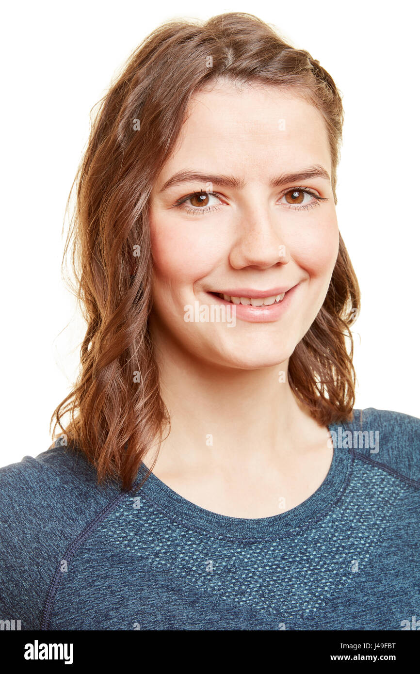 Happy young brunette fitness woman hi-res stock photography and images - Alamy
