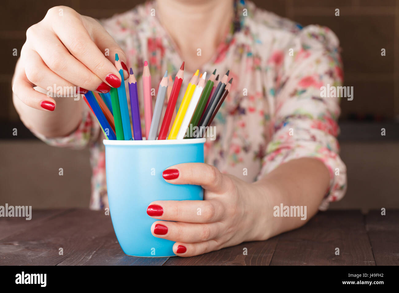 Choose one pencil from many different other Stock Photo - Alamy