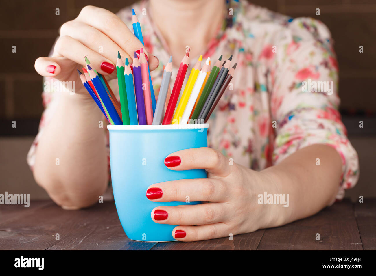 Choose one pencil from many different other Stock Photo - Alamy