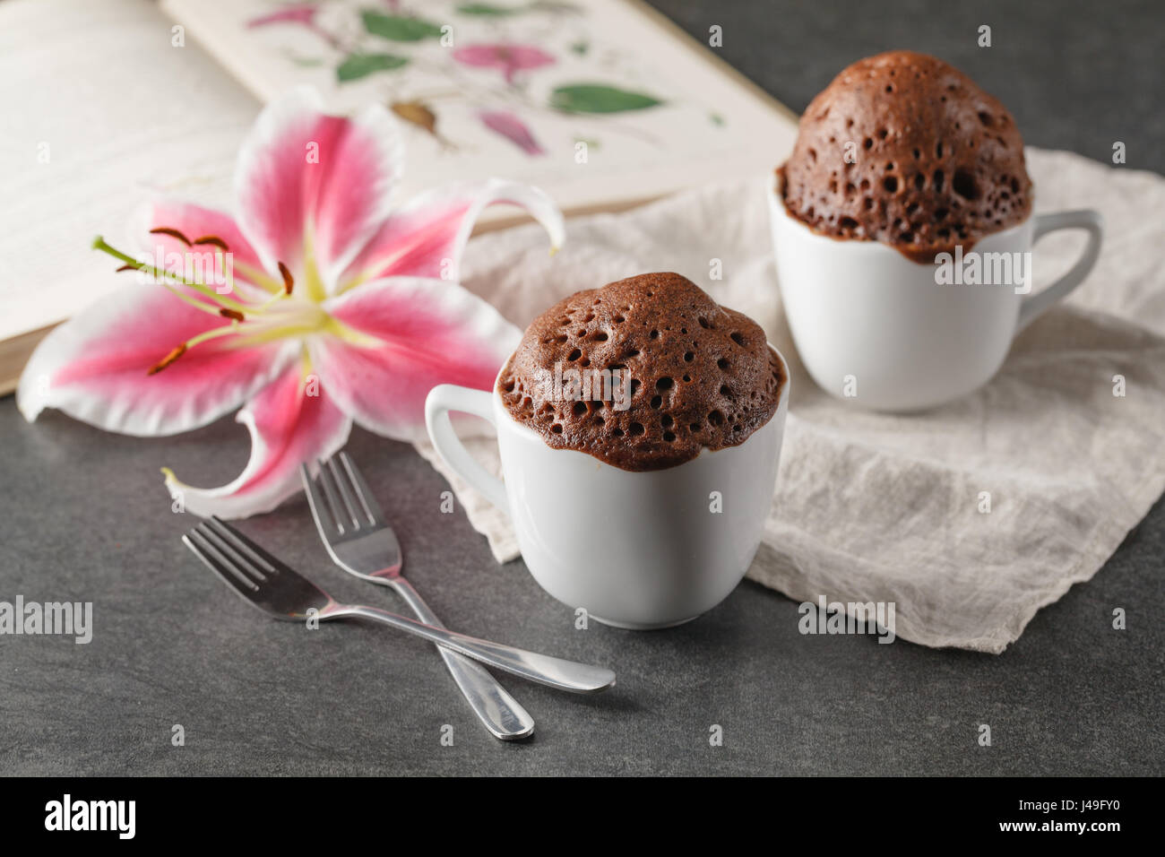 Chocolate cupcake in ceramic cup Stock Photo - Alamy