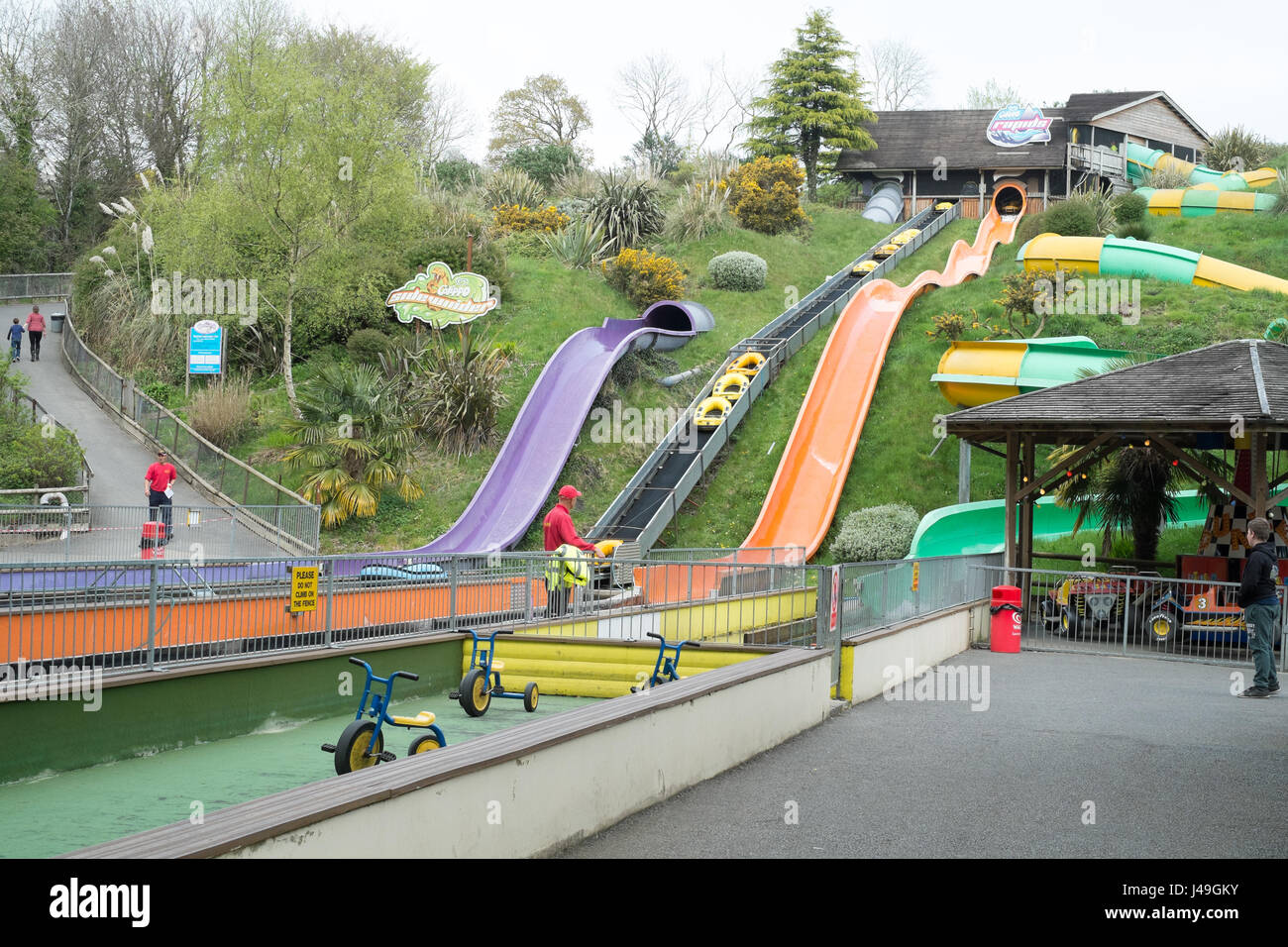 Water coaster rides at Woodlands Family Theme Park, Totnes, Devon ...