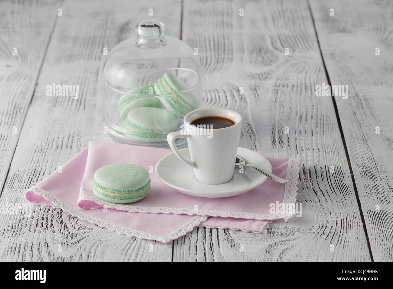 Good morning concept espresso macaroons hi-res stock photography and ...