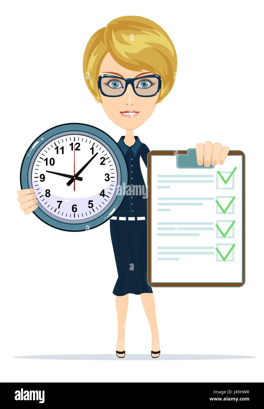 Clock icon check mark Stock Vector Images - Alamy
