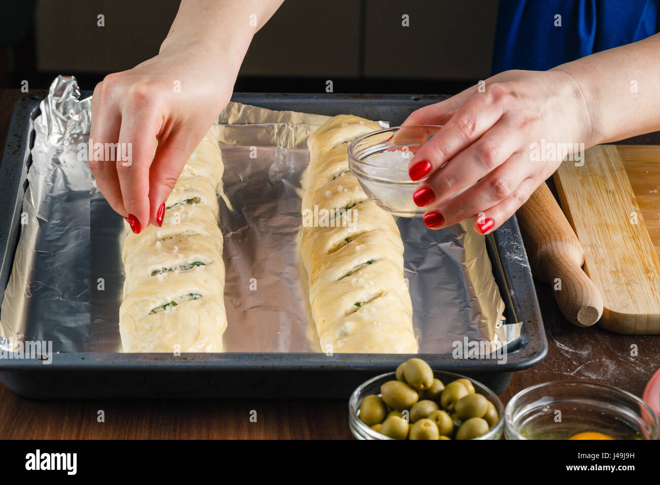 People are making bread Stock Photo - Alamy