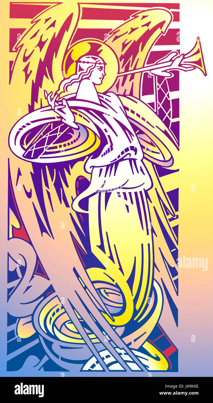 Angel trumpet illustration hi-res stock photography and images - Alamy