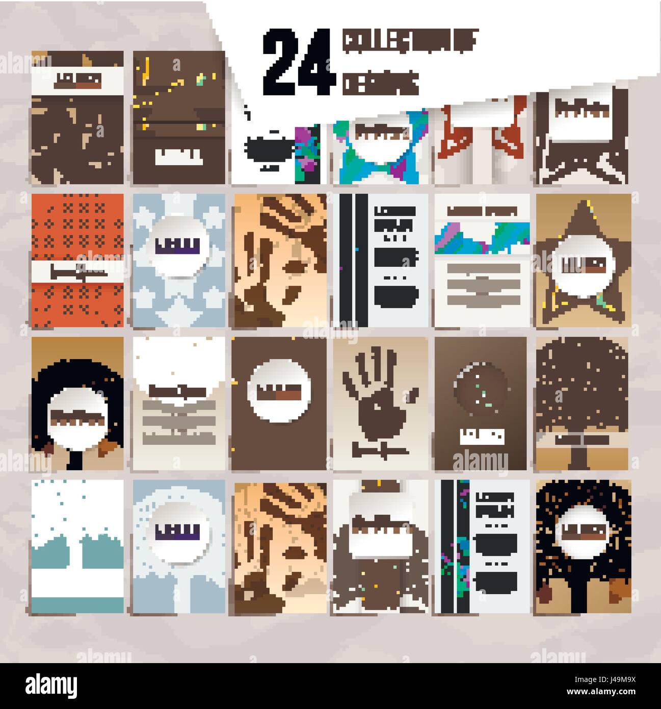 Set of vector design templates. Brochures in random colorful style ...