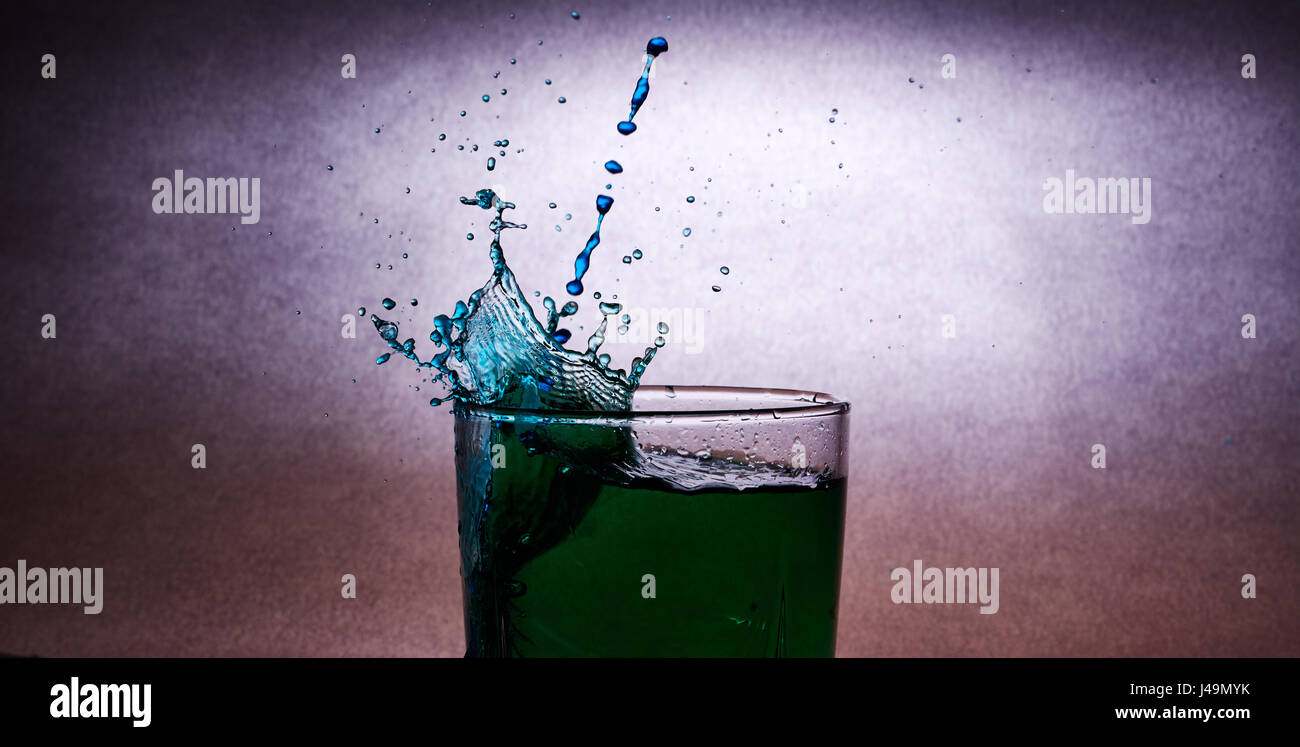 water splash in glass Stock Photo - Alamy