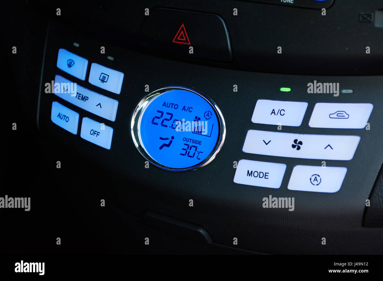 Air Conditioning Control Panel In Car Interior Stock Photo - Alamy