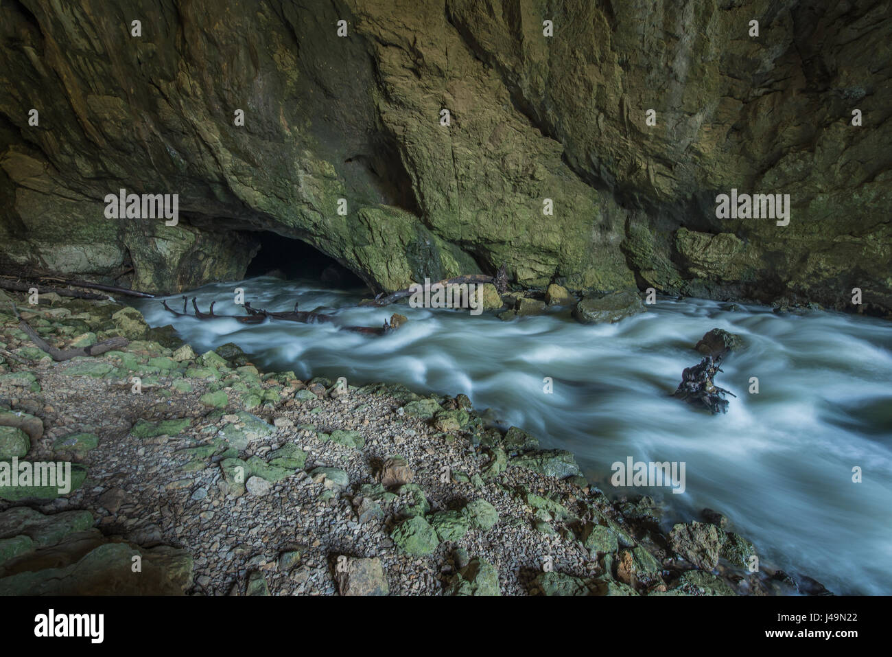 Scenic underground river Rak in Unesco protected national park Rakov ...
