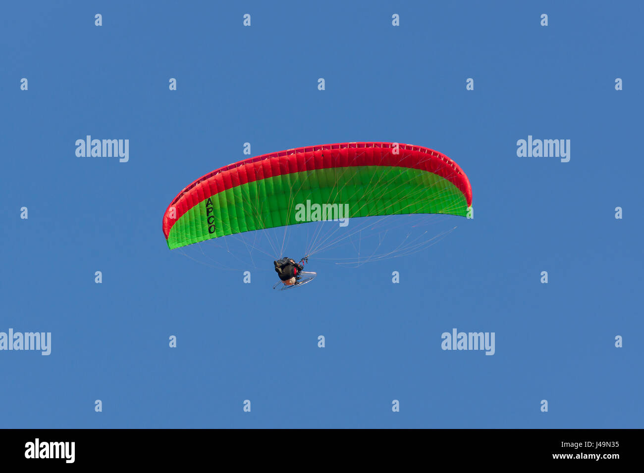 APCO paramotor wing and pilot a powered paraglider with a two stroke ...