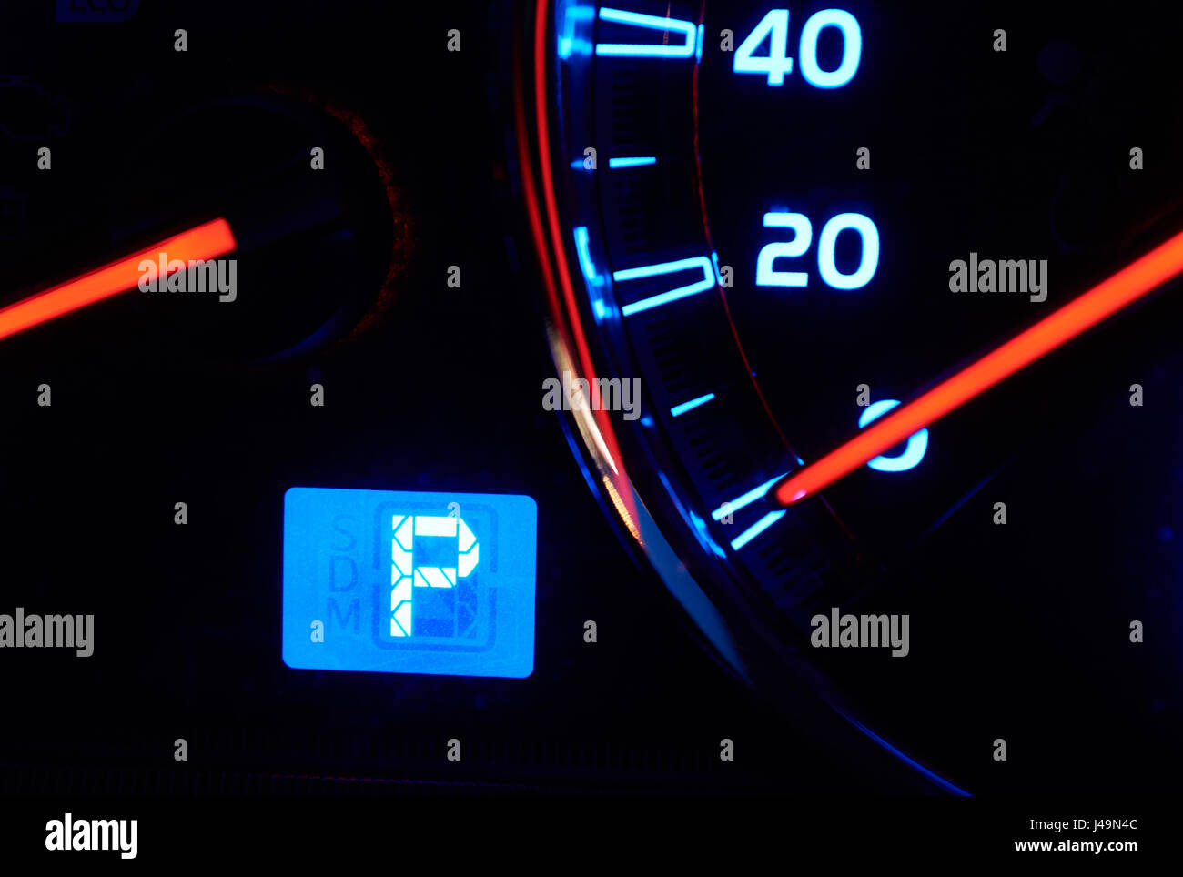 Parking icon on dashboard Stock Photo - Alamy