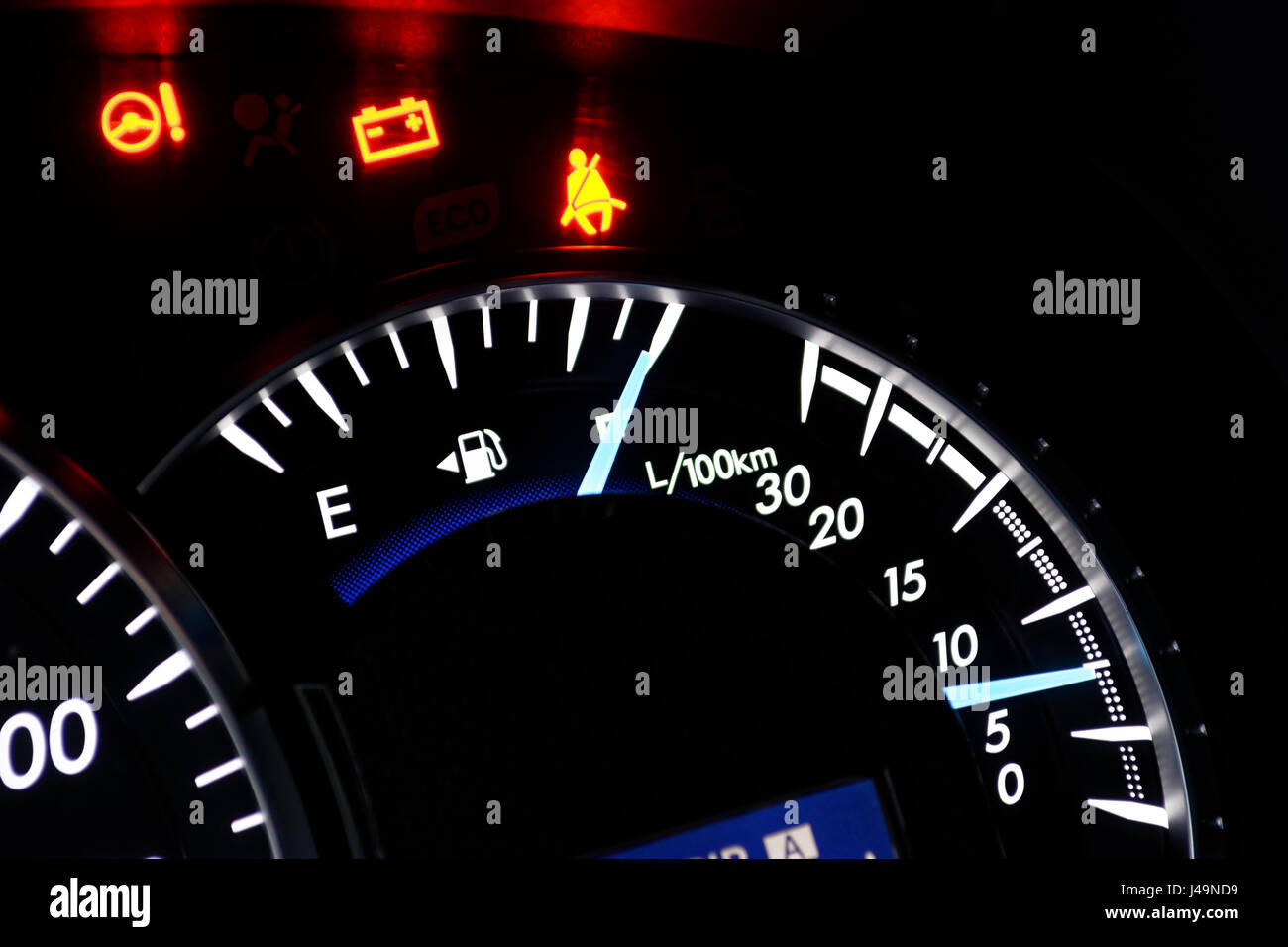 Fuel indicator of a car Stock Photo - Alamy