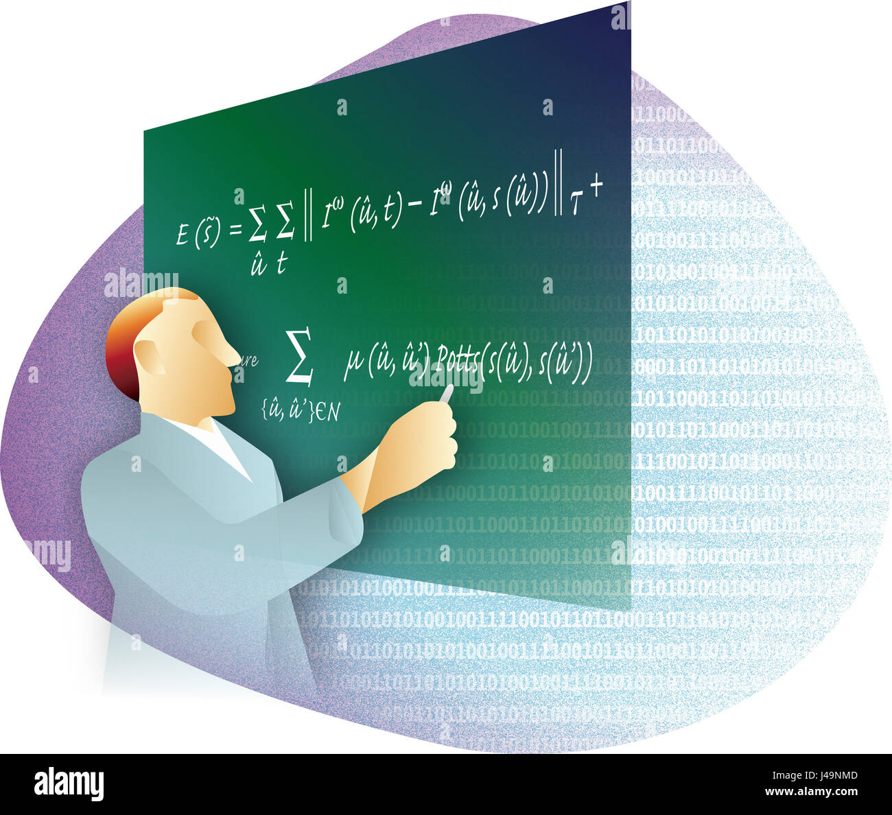 Mathematician writing on blackboard Stock Photo - Alamy