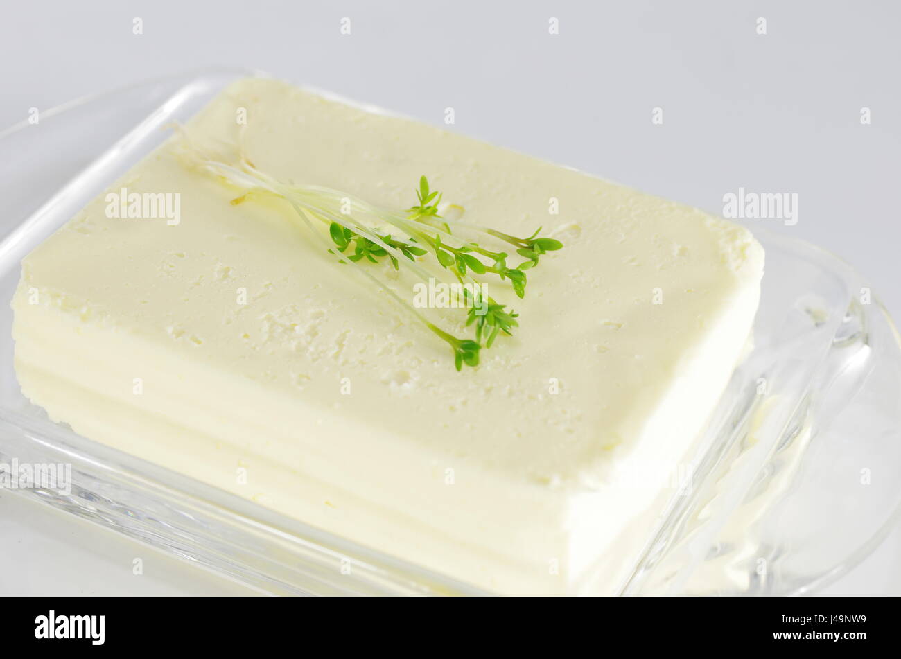 whole block butter with watercress Stock Photo - Alamy