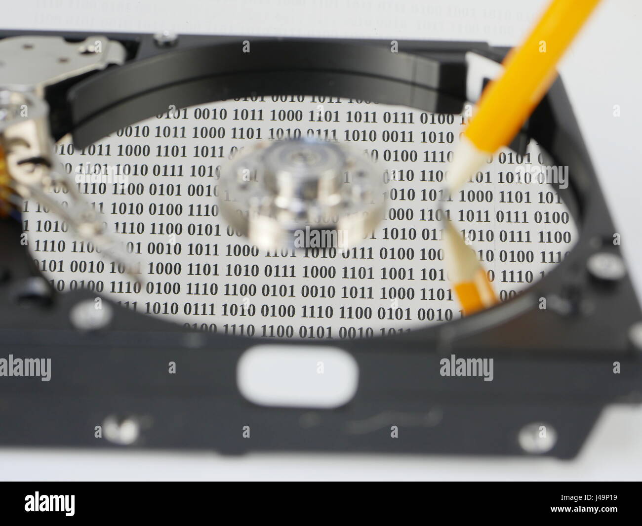 symbolic record of data on hard disc Stock Photo - Alamy