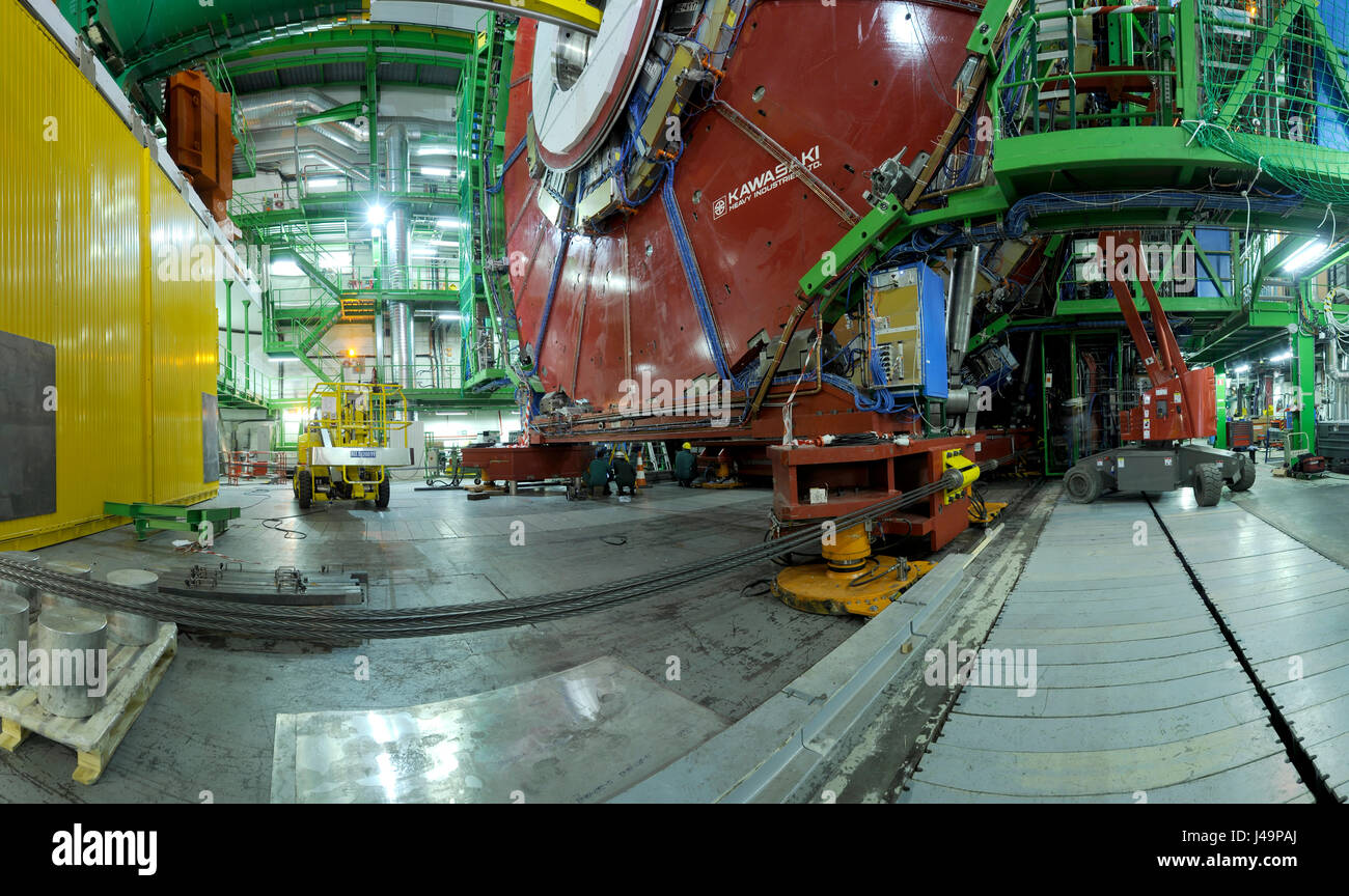 Part CERN's Large Hadron Collider Alice experiment, Atlas Stock Photo ...