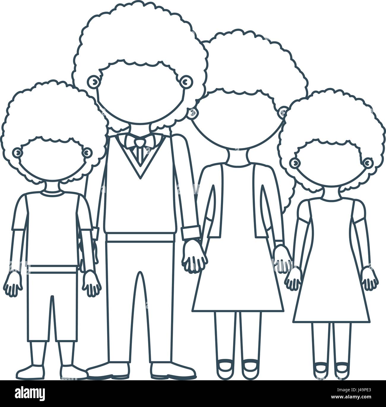 Curly hair family Stock Vector Images - Alamy