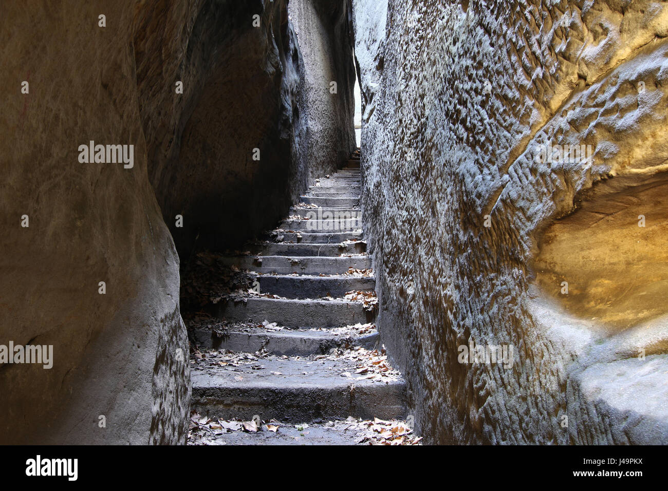 Narrow Parh - Mousehole - hiking trail in rocks city in Bohemian ...