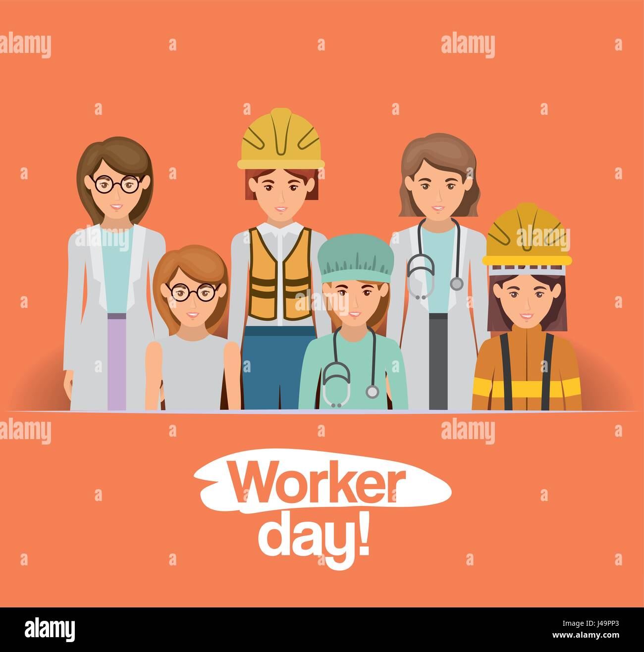 Female construction workers Stock Vector Images - Alamy