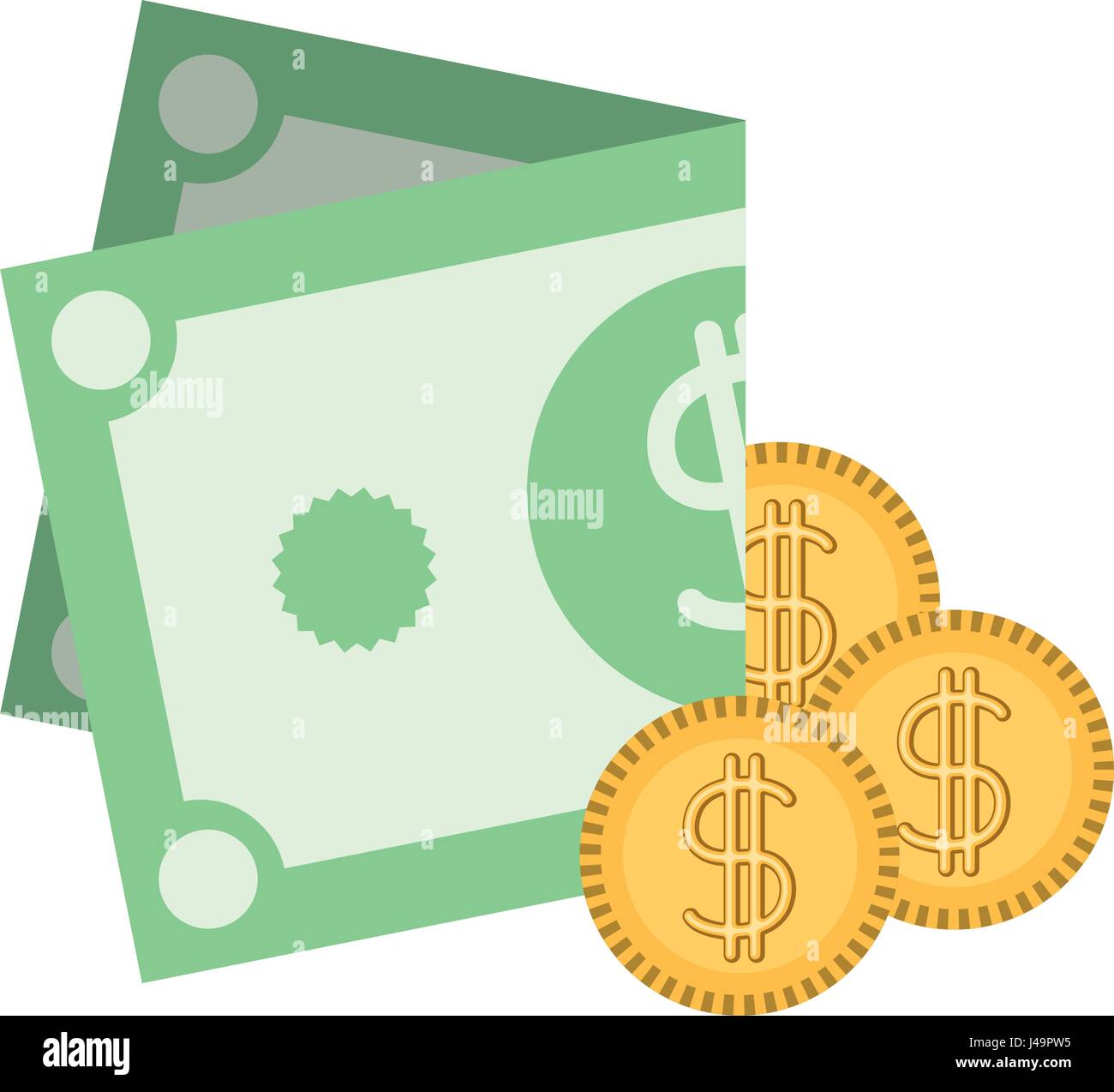 colorful silhouette of coins and folded money Stock Vector Image & Art ...