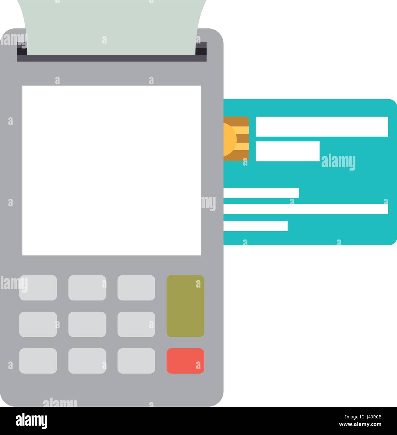 color silhouette with payment terminal and credit card Stock Vector ...