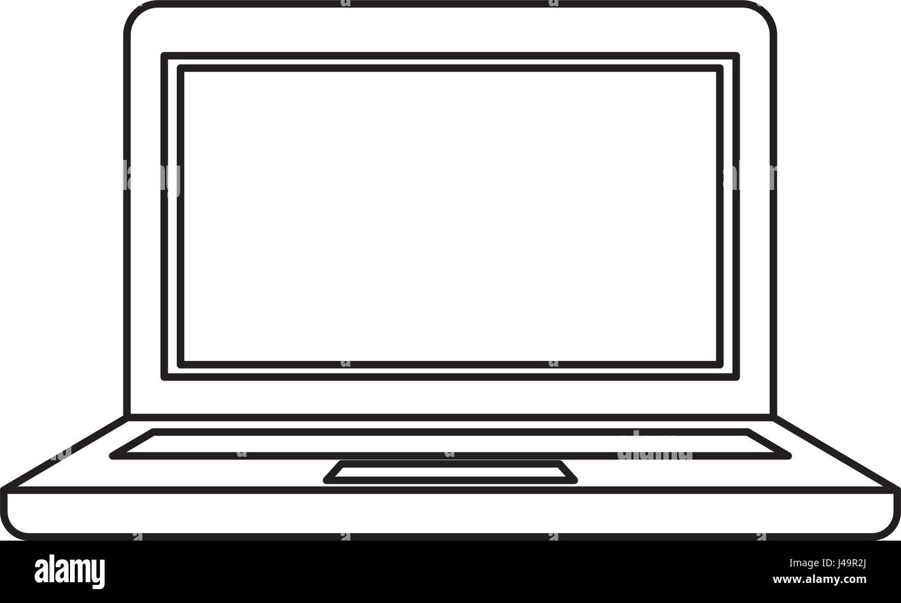 black silhouette of laptop computer Stock Vector Image & Art - Alamy