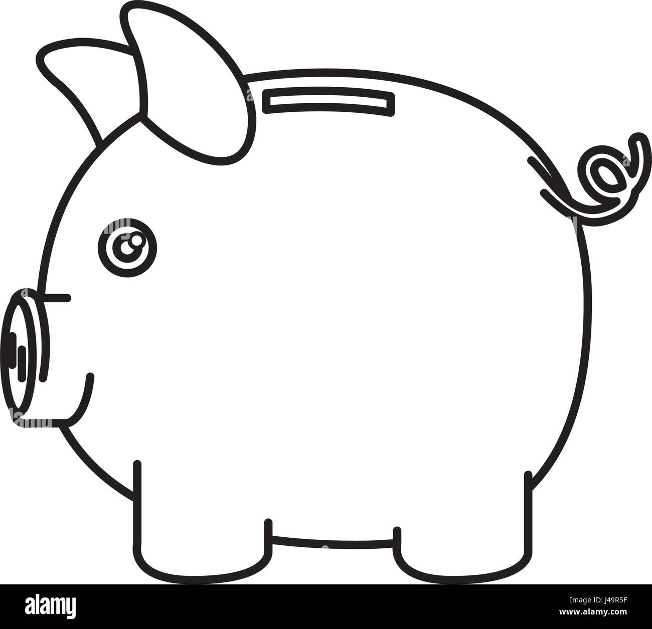 black silhouette of moneybox in shape of pig Stock Vector Image & Art ...