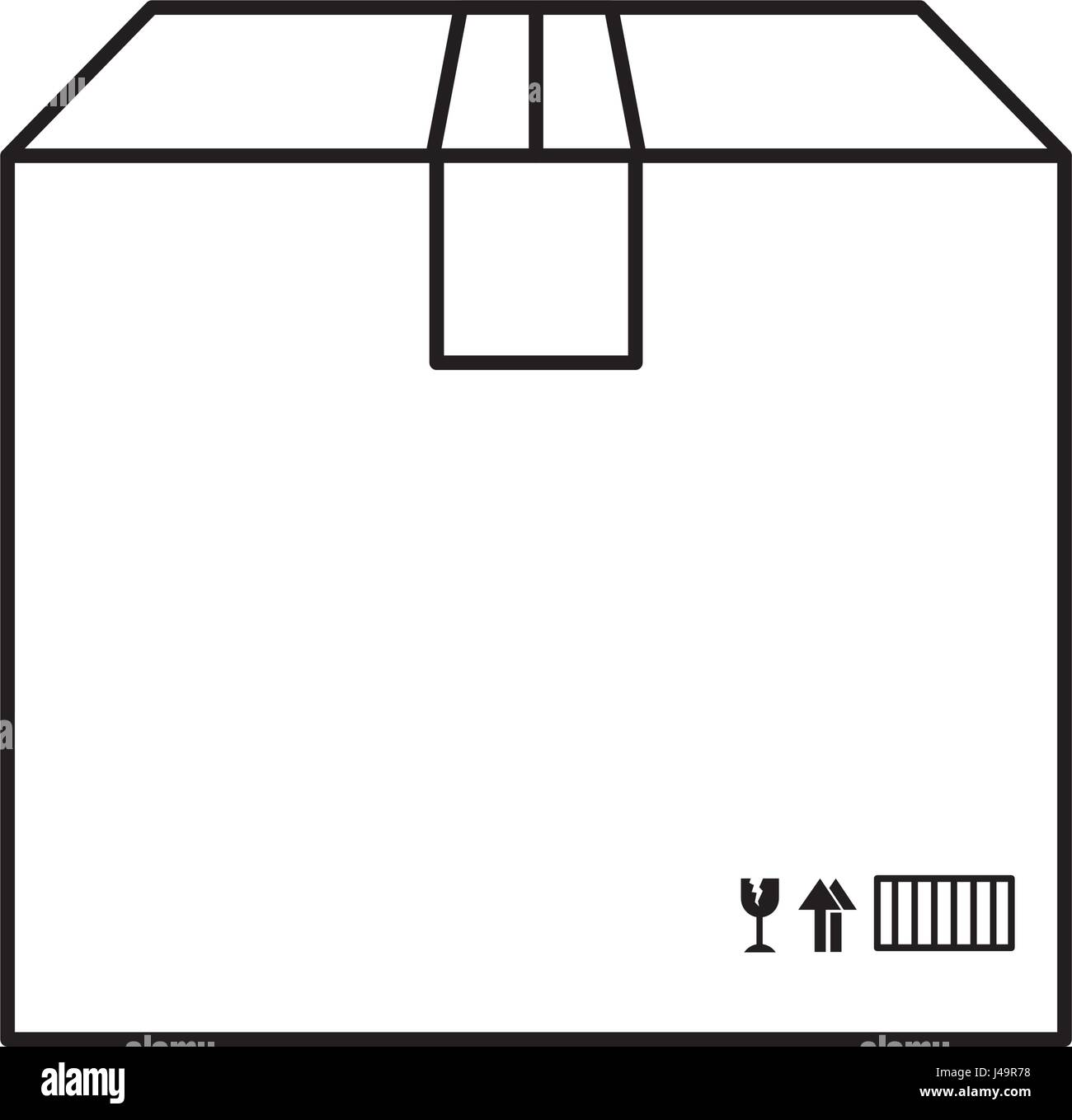 black silhouette of box of cardboard sealed Stock Vector Image & Art ...