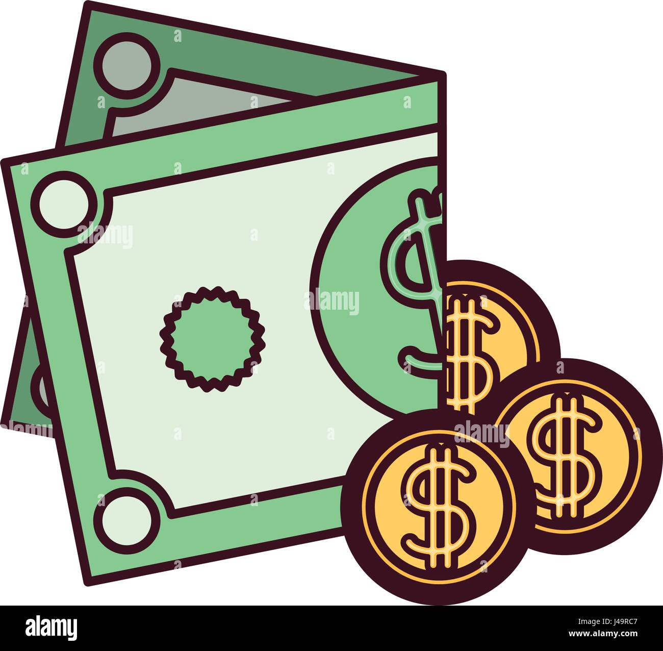 Folded dollar bill Stock Vector Images - Alamy