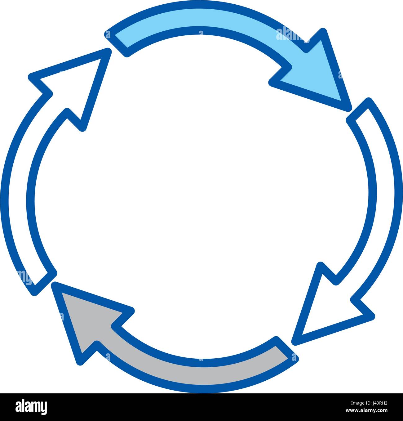 blue contour of arrows circular shape reload Stock Vector Image & Art ...