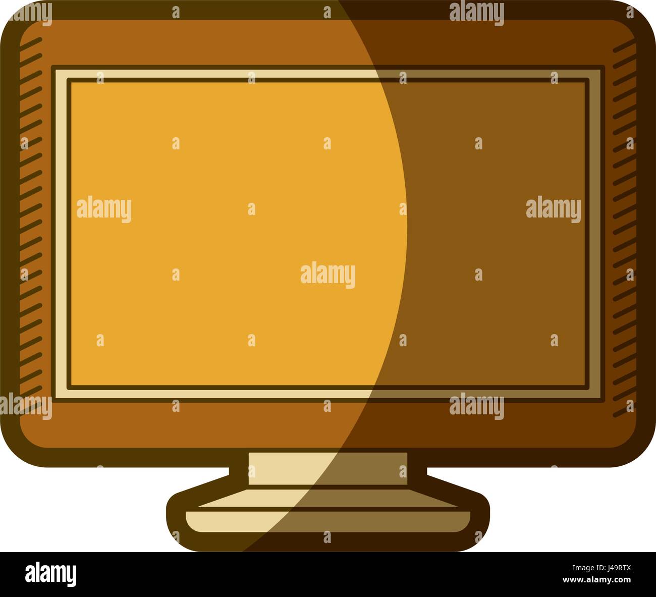 yellow aged silhouette of lcd monitor Stock Vector Image & Art - Alamy