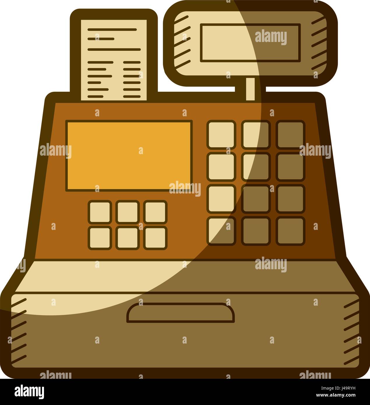 yellow aged silhouette of cash register Stock Vector Image & Art - Alamy