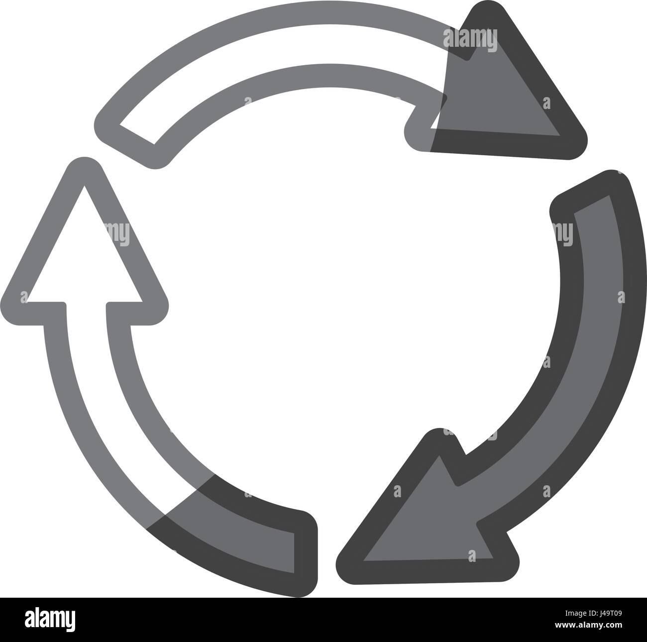 grayscale silhouette of arrows circle reload Stock Vector Image & Art ...