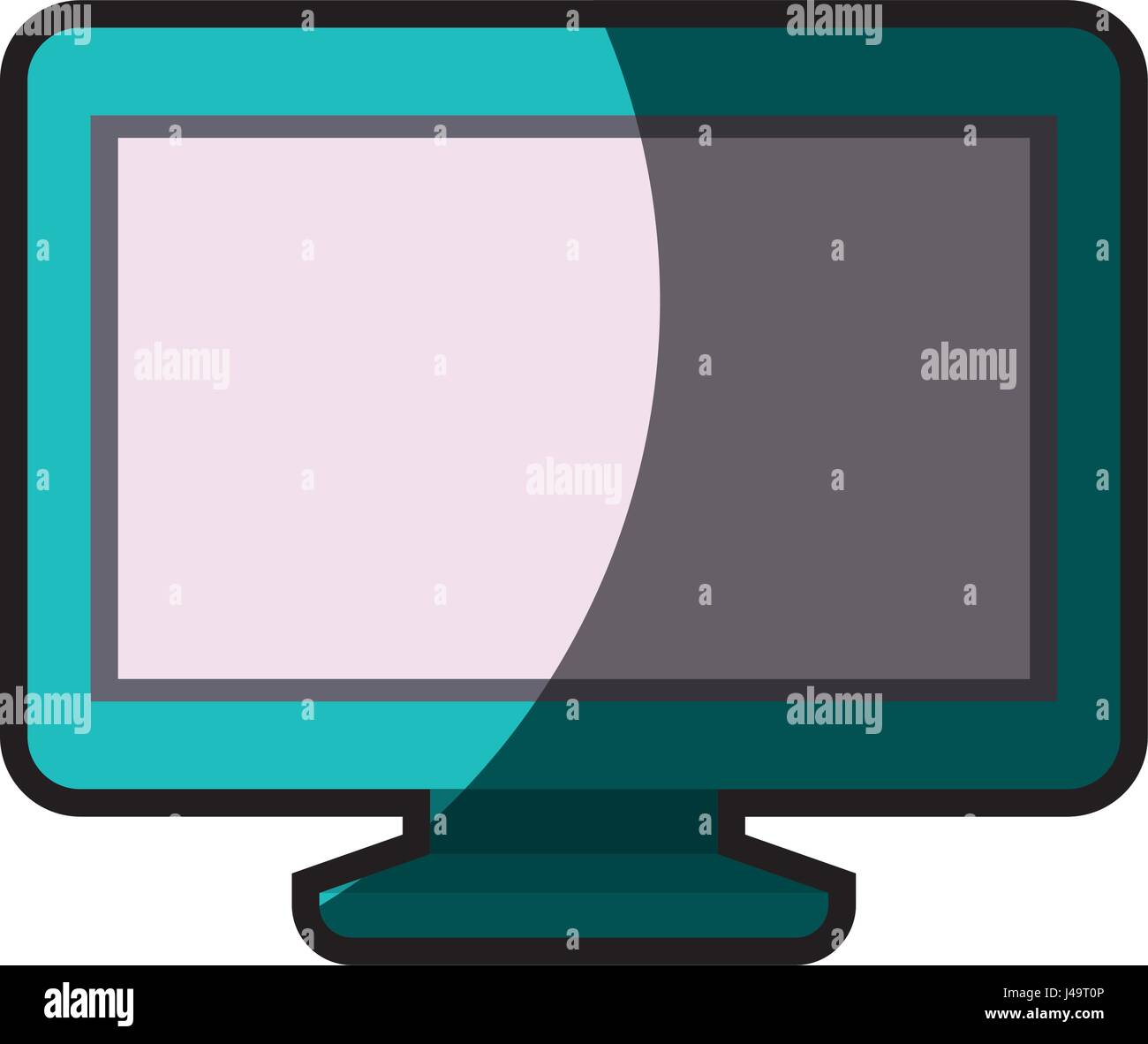white background with lcd monitor aquamarine with half shadow Stock ...