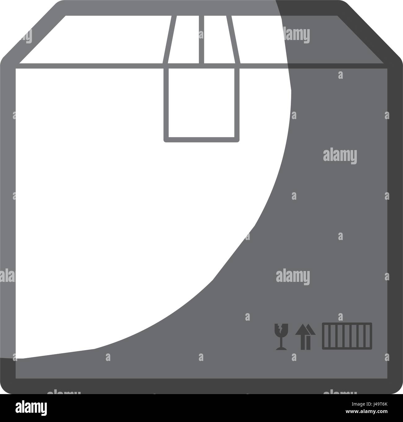 grayscale silhouette of box of cardboard sealed Stock Vector Image ...