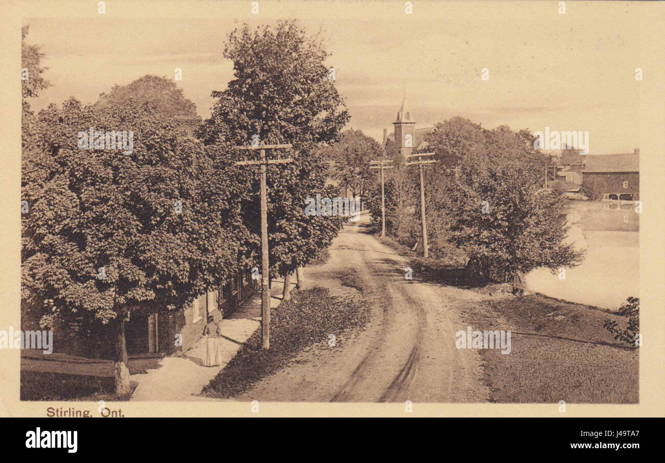 Postcard view of James Street, Stirling, Ontario Stock Photo - Alamy