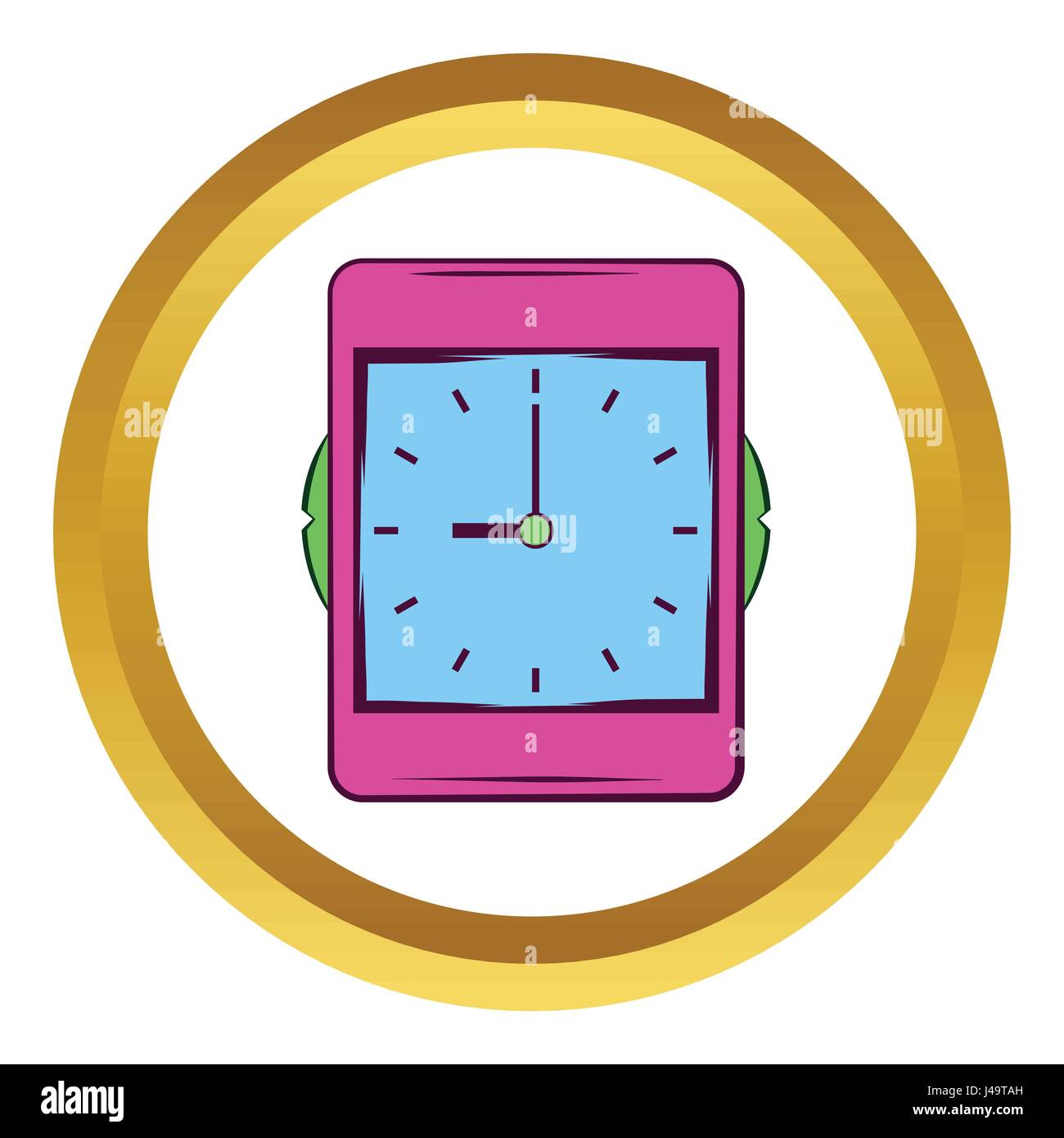 Pink alarm clock vector icon, cartoon style Stock Vector Image & Art ...