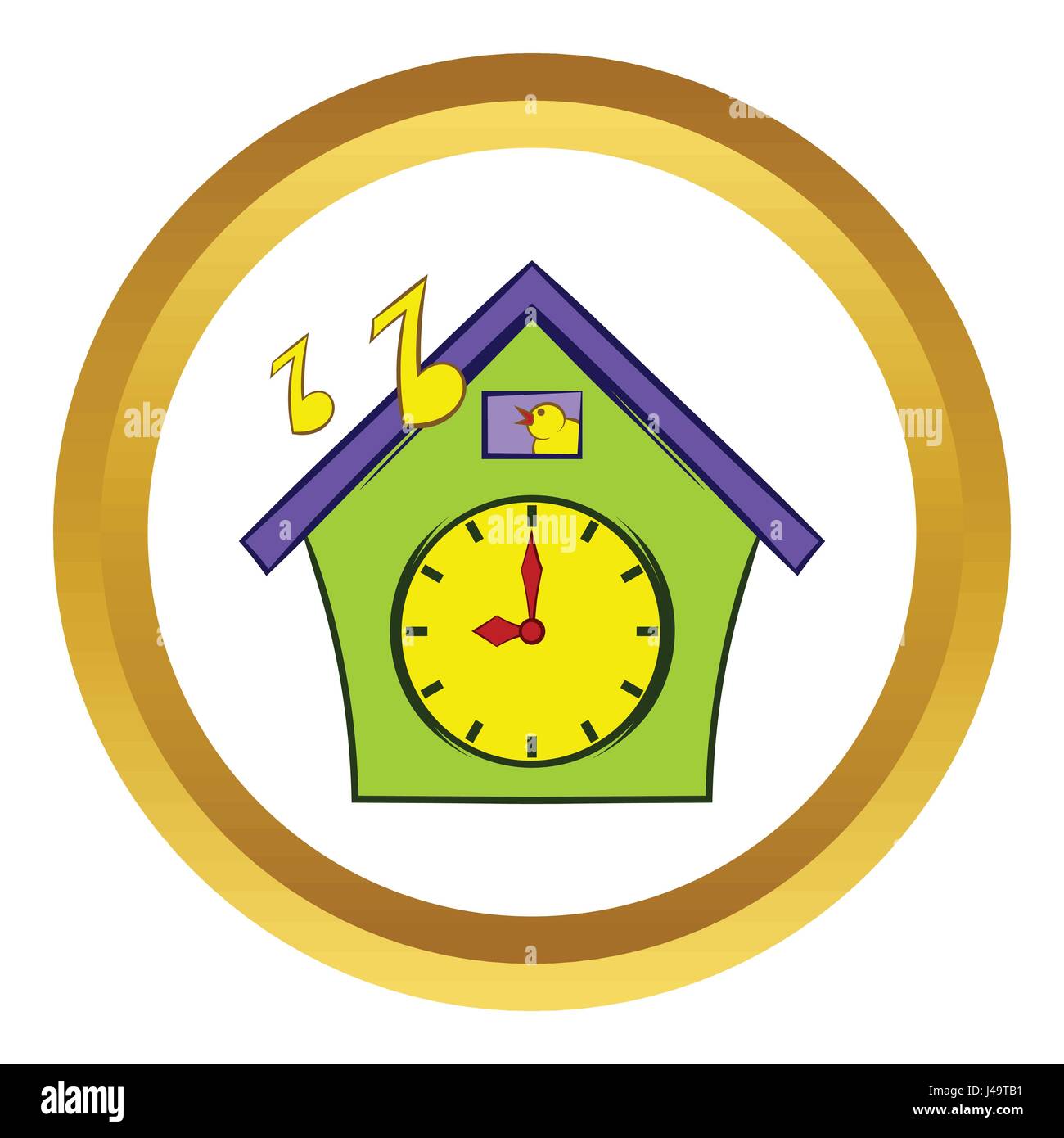 Cuckoo clock vector icon, cartoon style Stock Vector Image & Art - Alamy